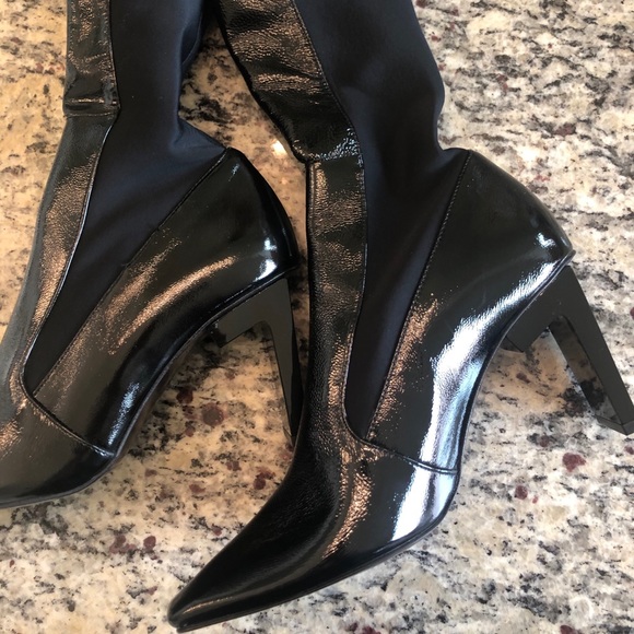 Shoes | Zara New Square Toed High Heel Ankle Boots | Poshmark